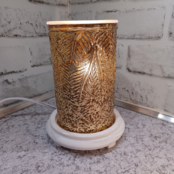Pink Zebra | Accents | Pink Zebra White Simmer Pot Gold Leaf Shade Wax ...